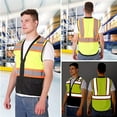 ProtectX 6 Pockets High Visibility Zipper Front Safety Vest with ...