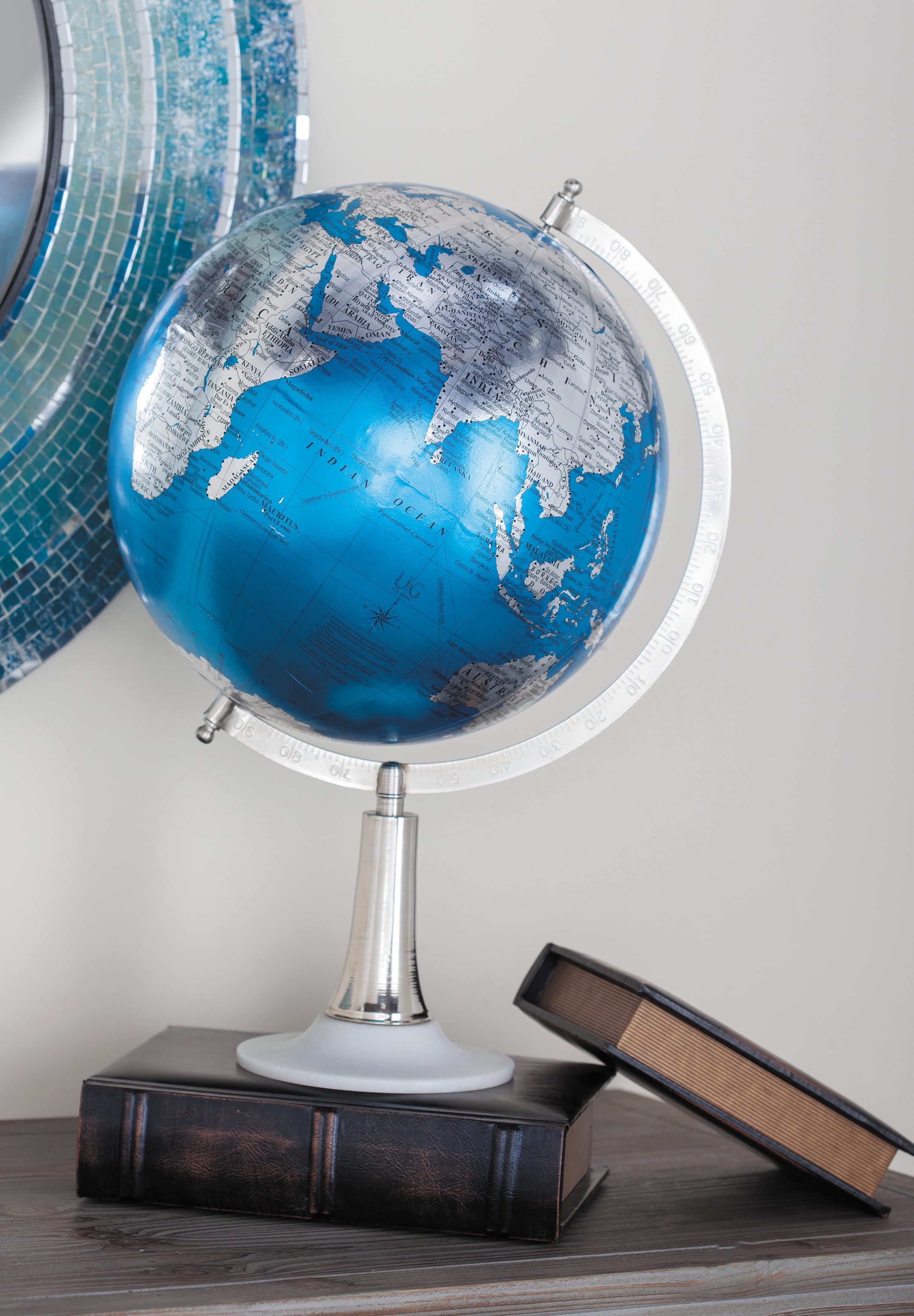 DecMode Contemporary 20 inch blue marble and plastic globe - Walmart.com