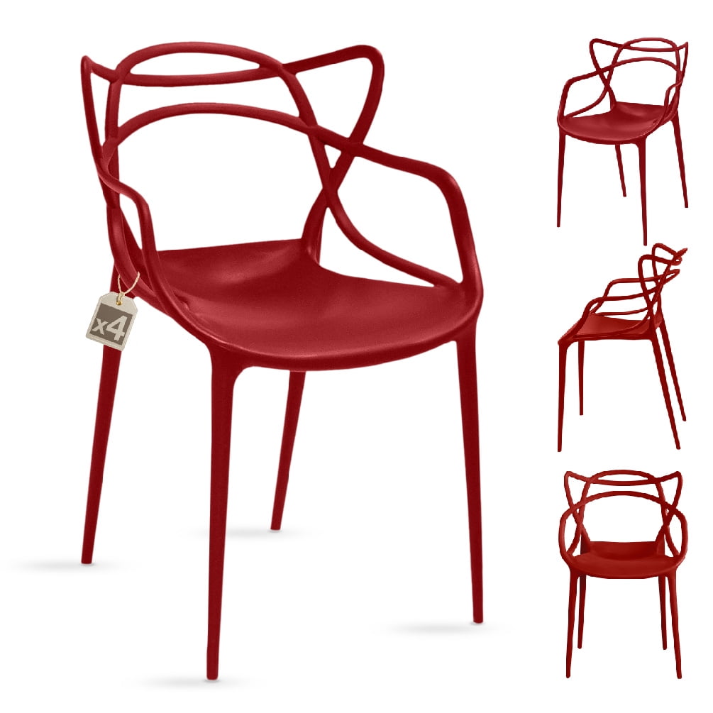Sillas para Comedor Spica: Set de 4 Sillas de Plástico Resistente con ...
