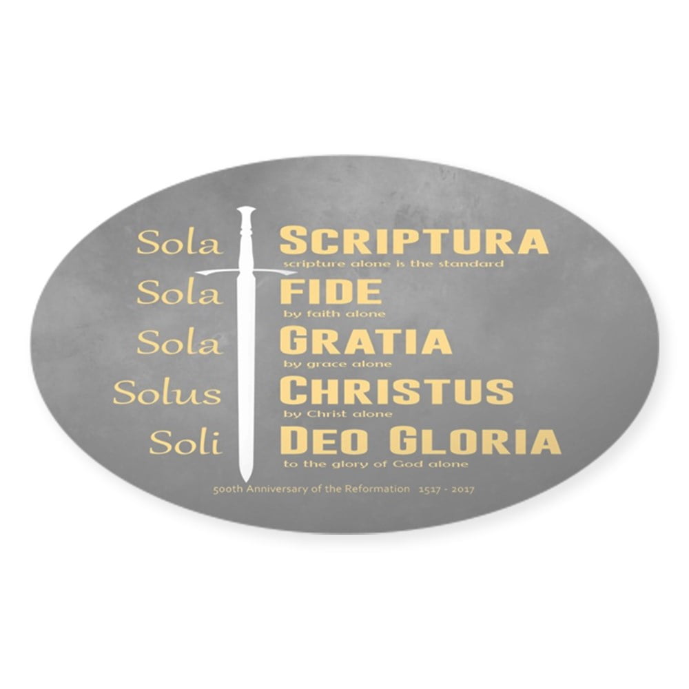 CafePress - 5 Solas - Sticker (Oval) - Walmart.com