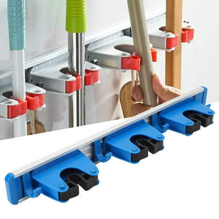Sonew Mop Rack,Mop Broom Holder Wall Mounted with 3 Sliding Positions ...