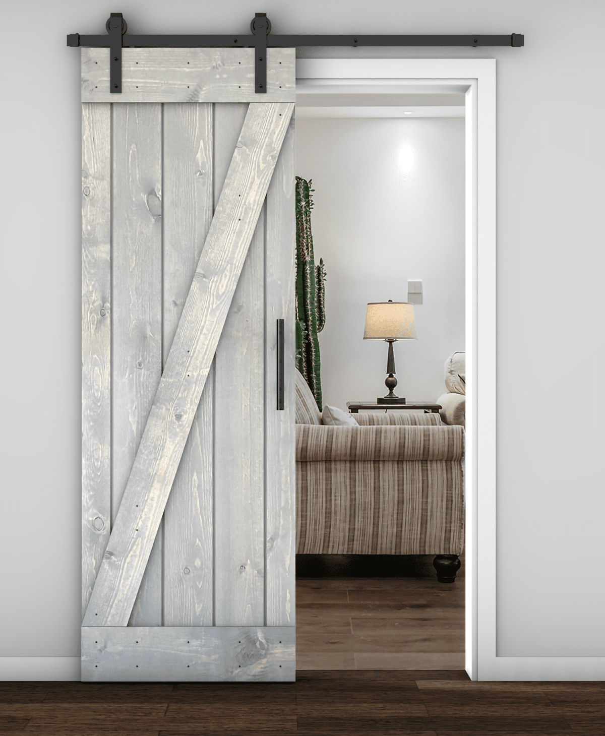 Essencaliy 28in x84in Solid Wood Barn Door, Made-in-USA Farmhouse ...