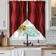 Abstract Swag Curtain Valance for Window 2 Panels Red Gradient Waves ...