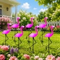6 Pcs Pink Flamingo Solar Lights Outdoor,Easy Assembly LED Flamingo ...