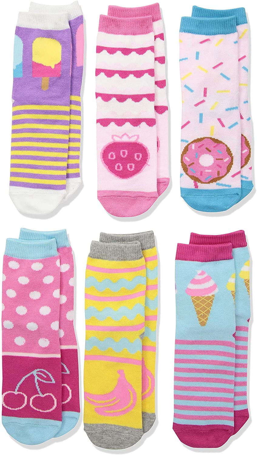 Jefferies Socks Girls Socks, 6 Pack Sweat Treats Ice Cream Donuts ...