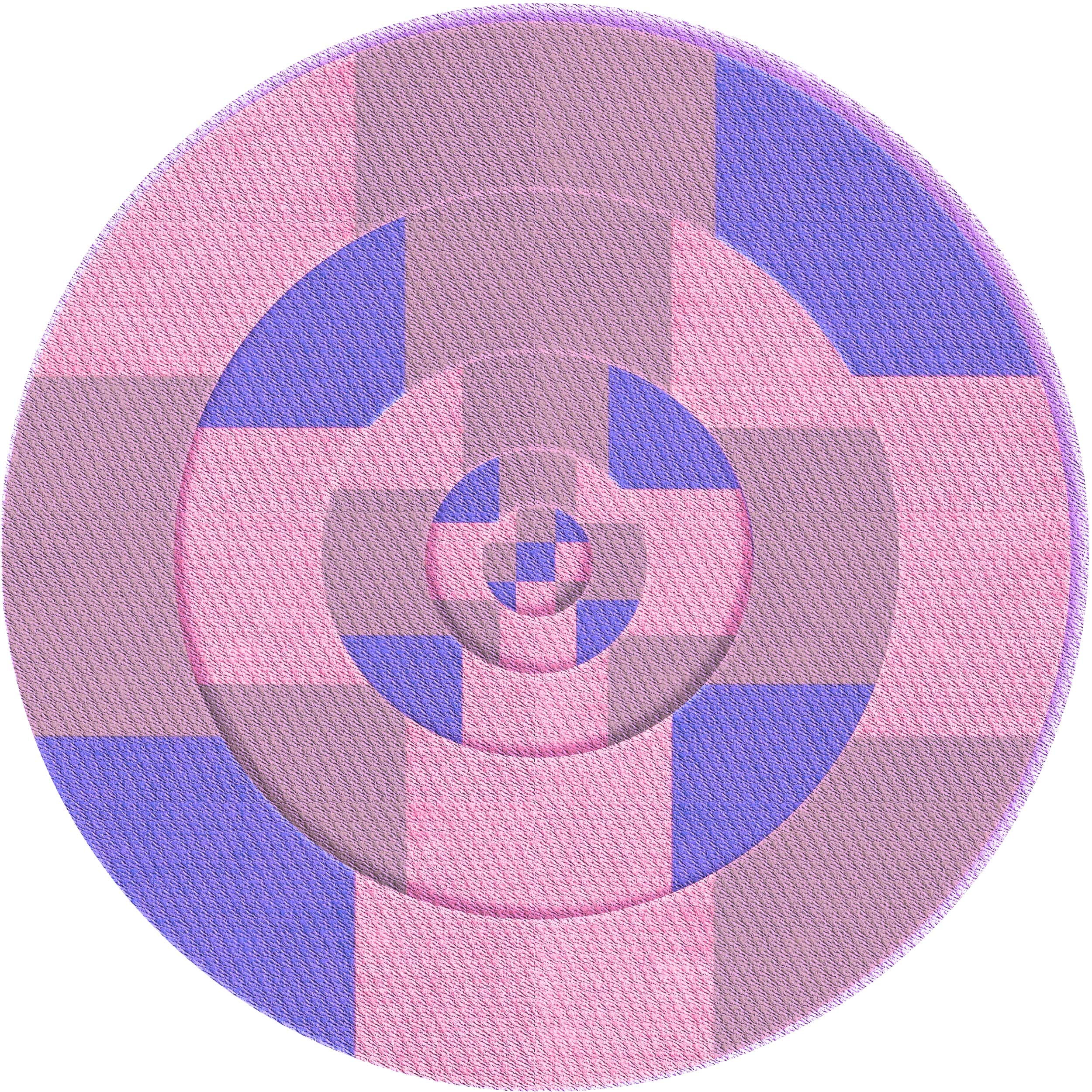 Ahgly Company Indoor Round Patterned Pastel Purple Pink Area Rugs, 6 ...