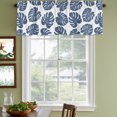 2 Pack Navy Blue Monstera Leaf Valance for Window Summer Tropical ...