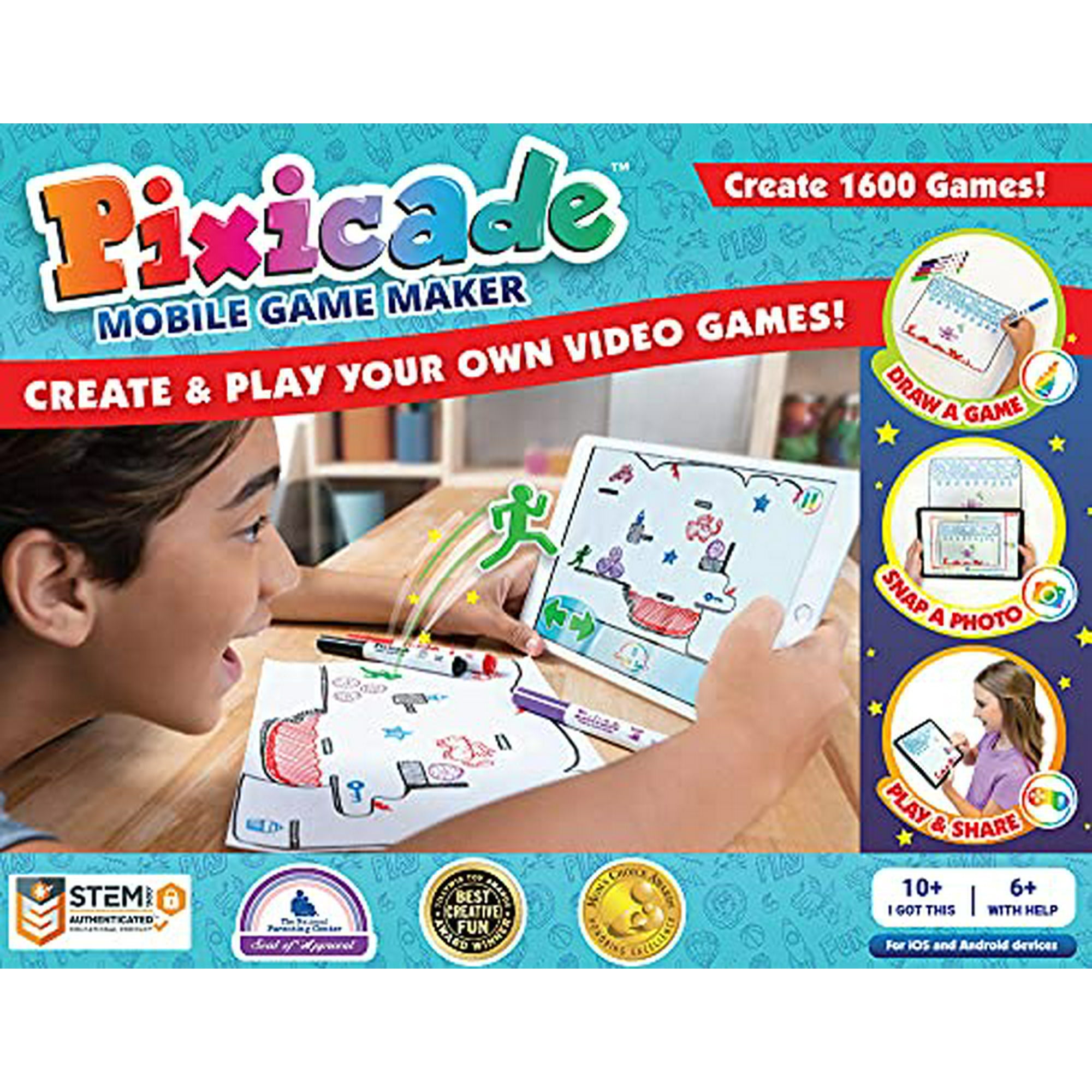 Pixicade Transform Creative Drawings to Animated Playable Kids Games On Your Mobile Device- Build 1600 Video Games- Gifts for 10 Year Old Girl, Boys- Award Winning STEM Toys for Ages 6 - 12+ | Walmart Canada pixicade-transform-creative-drawings-to-animated-playable-kids-games-on-your-mobile-device-build-1600-video-games-gifts-for-10-year-old-girl-boys-award-winning-stem-toys-for-ages-6-12-walmart-canada