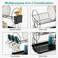 iSPECLE Kitchen Counter Plate Rack, 2 Tier Small Metal Dish Drying Rack ...
