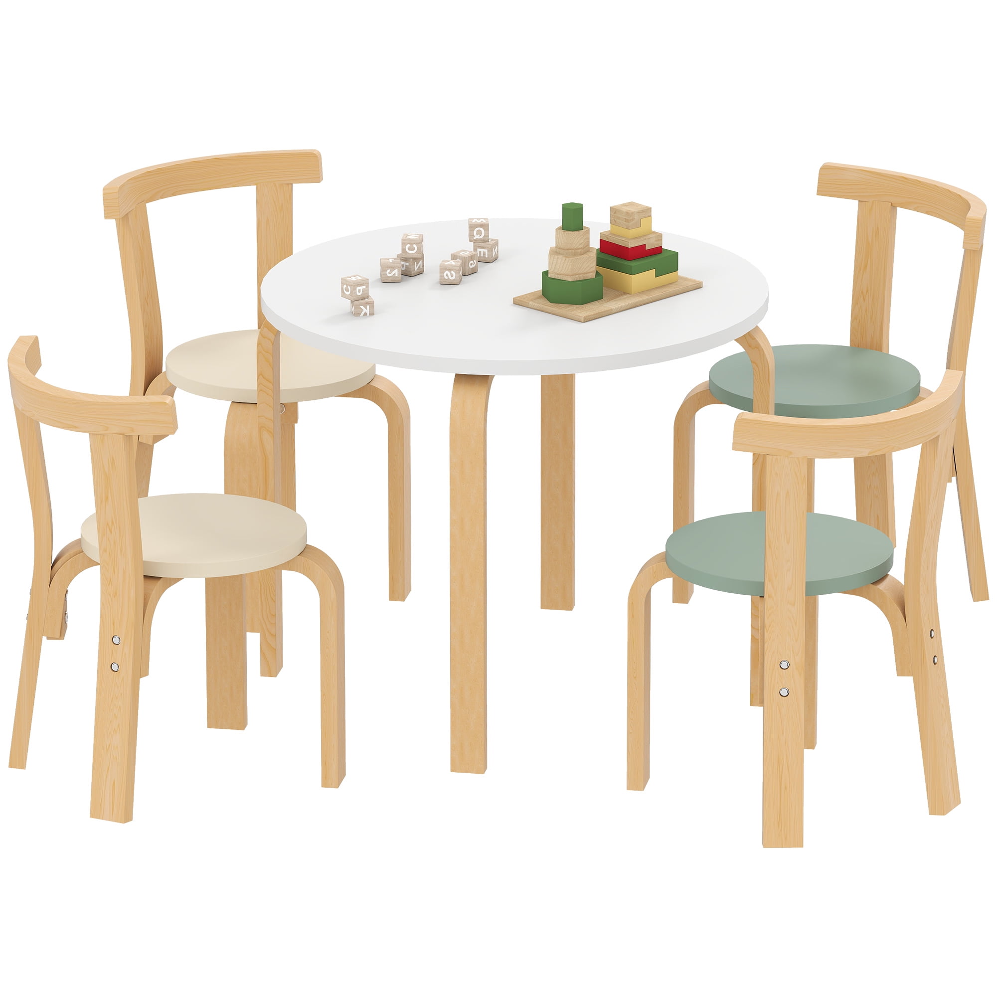 Click here for Qaba Kids Table And Chair Set  Wooden Toddler Tabl... prices