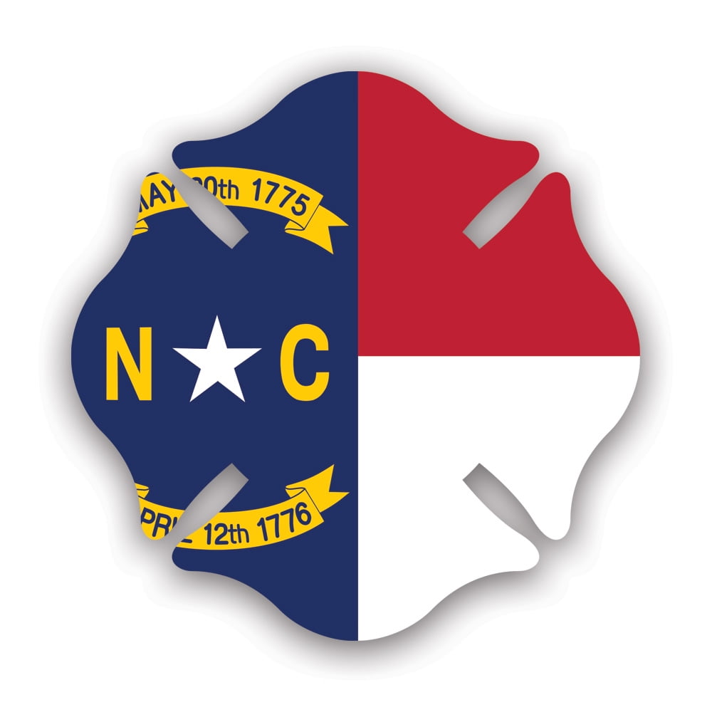 North Carolina State Maltese Cross Shaped Sticker Decal - Self Adhesive ...