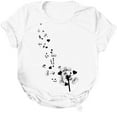 Floreo Womens Casual O Neck Loose Short Sleeve Printed T Shirt