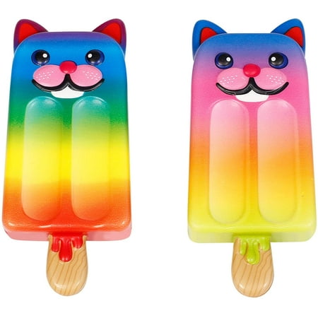 2-Pack Popsicle Cat Plasticine Toy Squeeze Set Kawaii Slow Rising ...