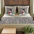 Bed Runner for King Size Bed, Plaid Snowman Christmas Decorative Beds ...