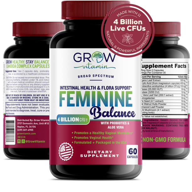 Candida Support for female, Feminine balance Complex | Oregano ...