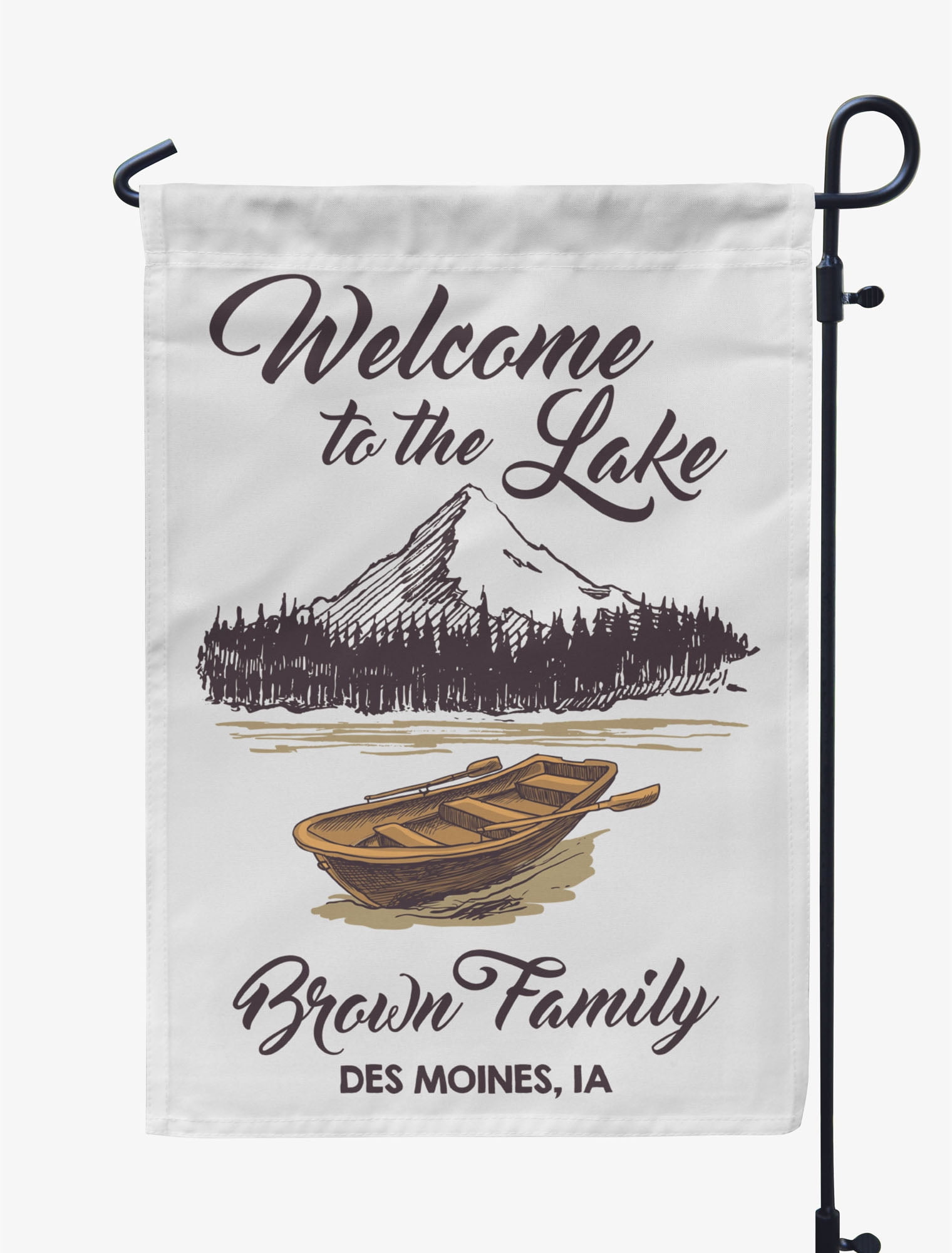 Printtoo White Welcome To The Lake Outdoor Camping Flags Personalized ...