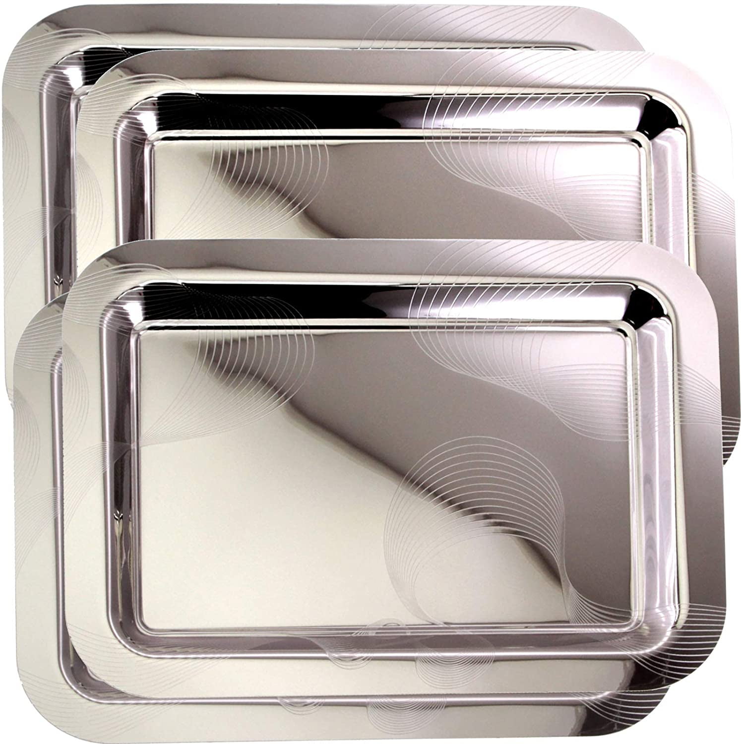 Decorative Trays Home Décor Chrome Engraved Tray Home & Living etna.com.pe