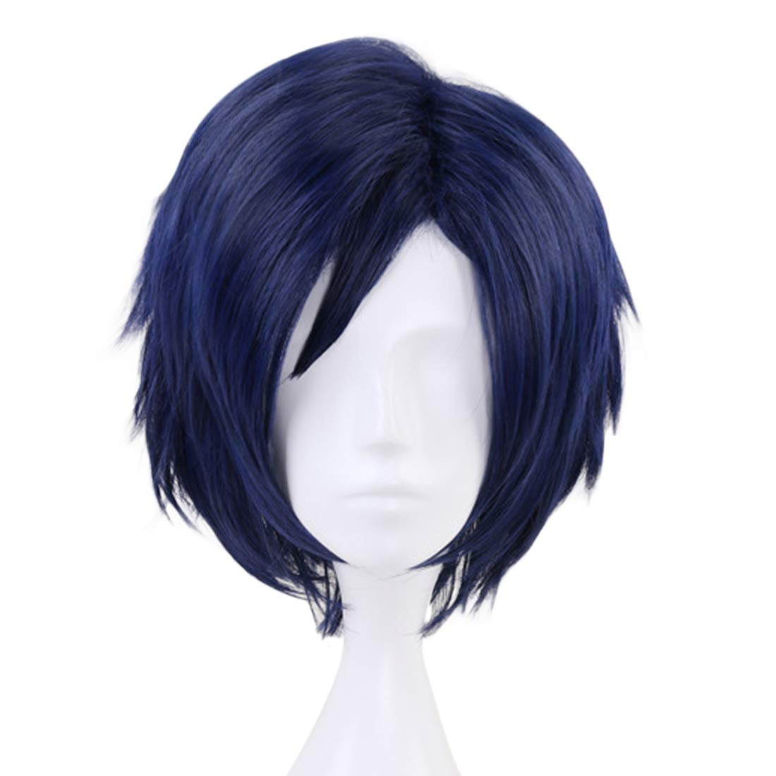 Synthetic Wig for Men Short Wavy Blue Wigs Cospaly Costume Wig for ...