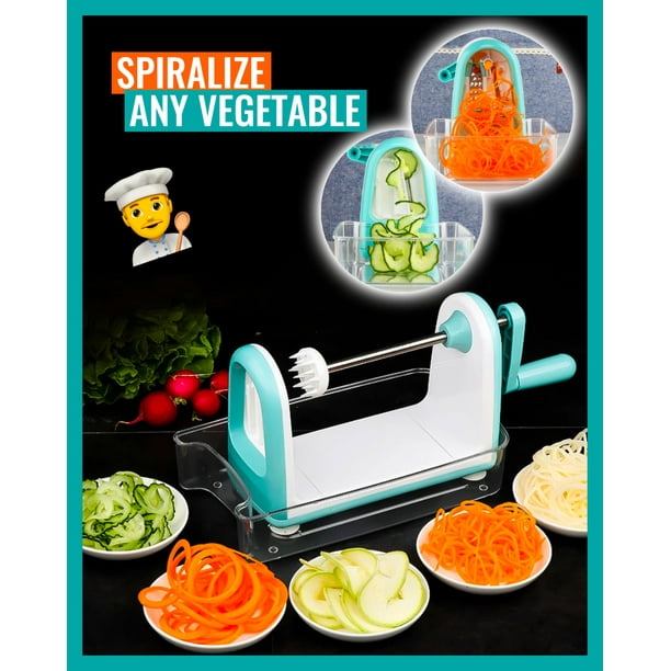 CraftVeg - Mandoline Vegetable Spiralizer Zucchini Noodle Maker (Blue ...