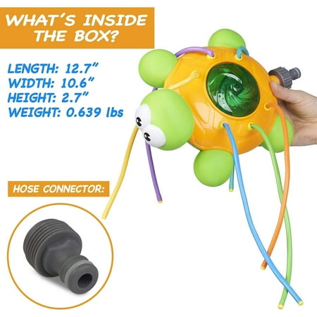 Swhyv Outdoor Water Spray Sprinkler - Spinning Turtle Sprinkler Toy ...