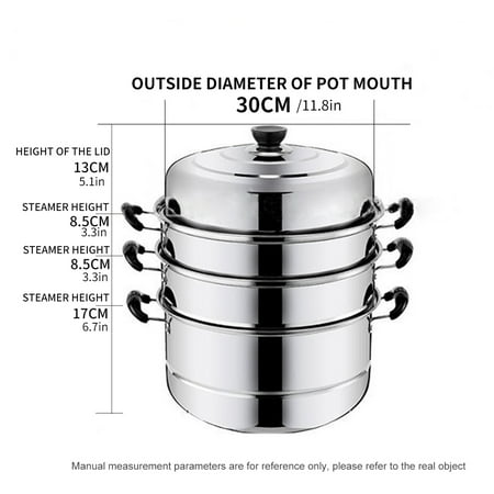 4 Tier Stainless Steel Steamer Induction Steam Steaming Pot Kitcken ...