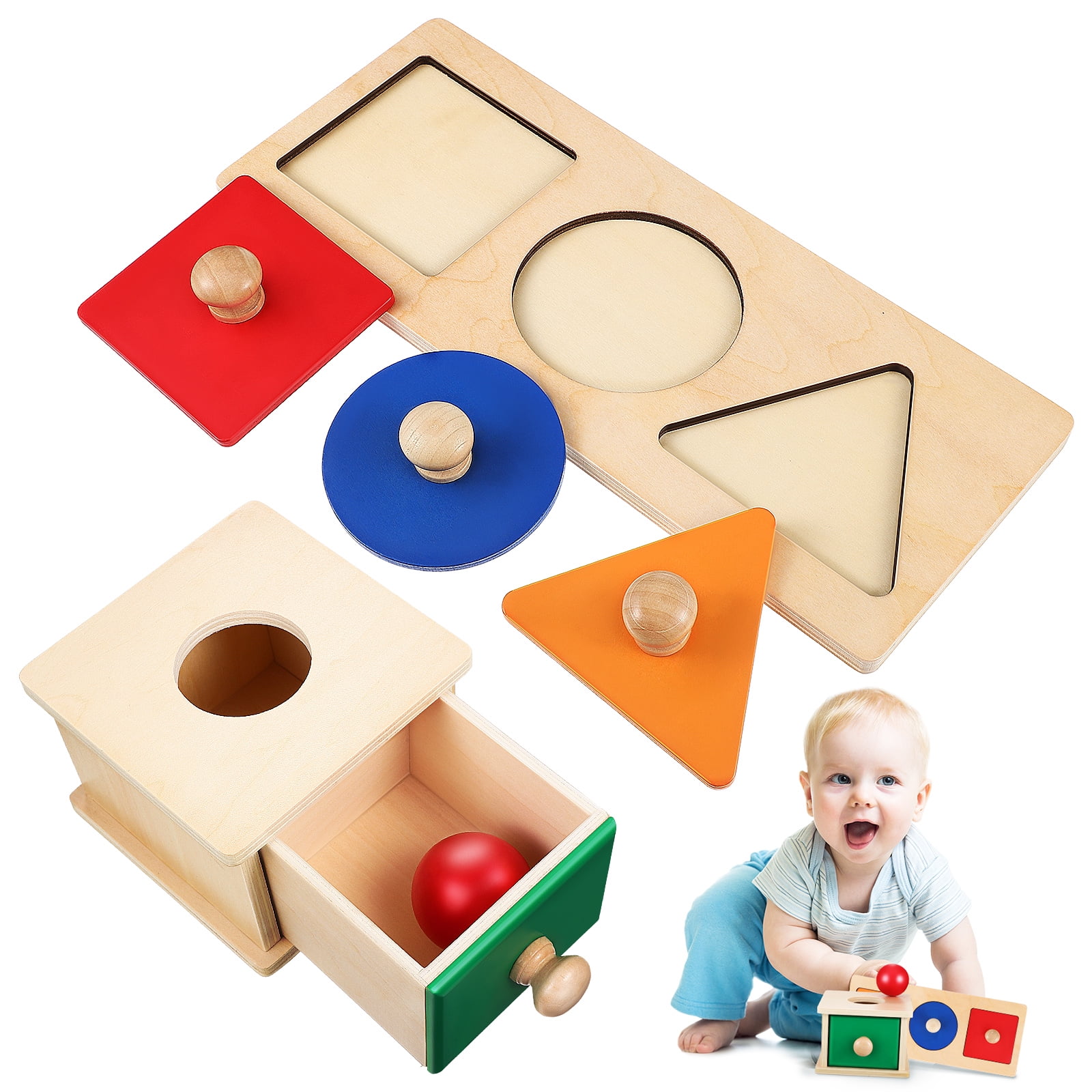 Click here for Qusenong 1 Set Throwing Box Toy Wood Box Toy Ball... prices