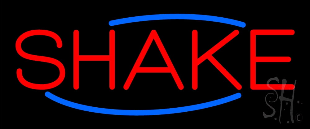 Red Shakes LED Neon Sign 10 x 24 - inches, Black Square Cut Acrylic ...