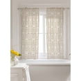 Beige Damask Curtains 54 Inch Length, Sheer Curtains for Bedroom Living ...