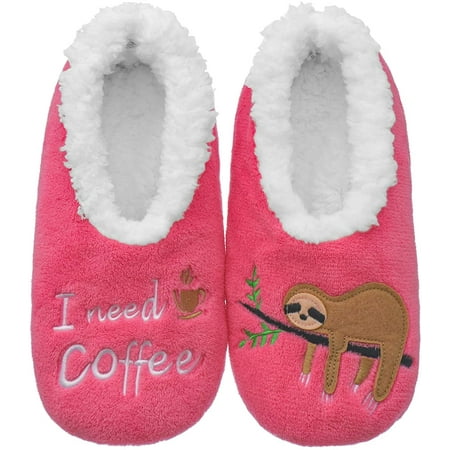 Women's Animal Series Sloth Slipper Socks Super Soft Fleece-lined Cozy ...