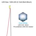 Uxcell 1206 Pre-Wired Micro LED 24 Pcs 3-6V Emitting Diodes Cool White ...