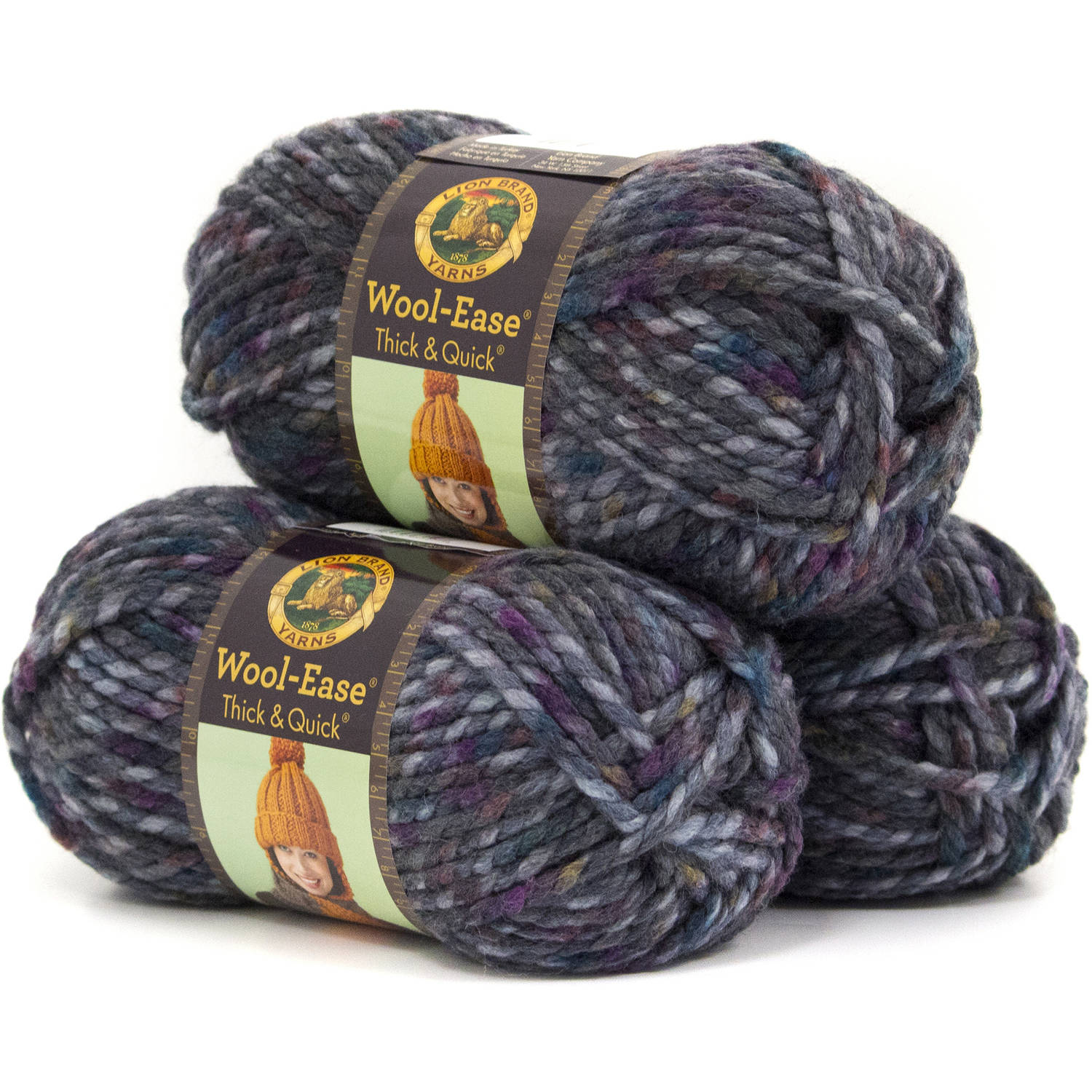 Lion Brand Yarn Wool-Ease Thick and Quick Abalone Classic Super Bulky ...