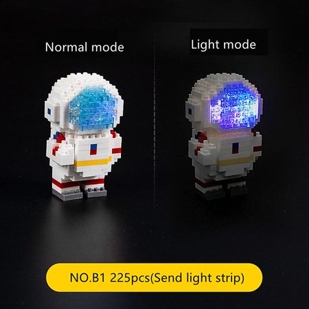 Small Building Blocks Space Station Moon Rocket Satellite Astronaut ...