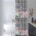 Butterfly Flower Window Privacy Film, Watercolor Pink Rose Floral Black ...