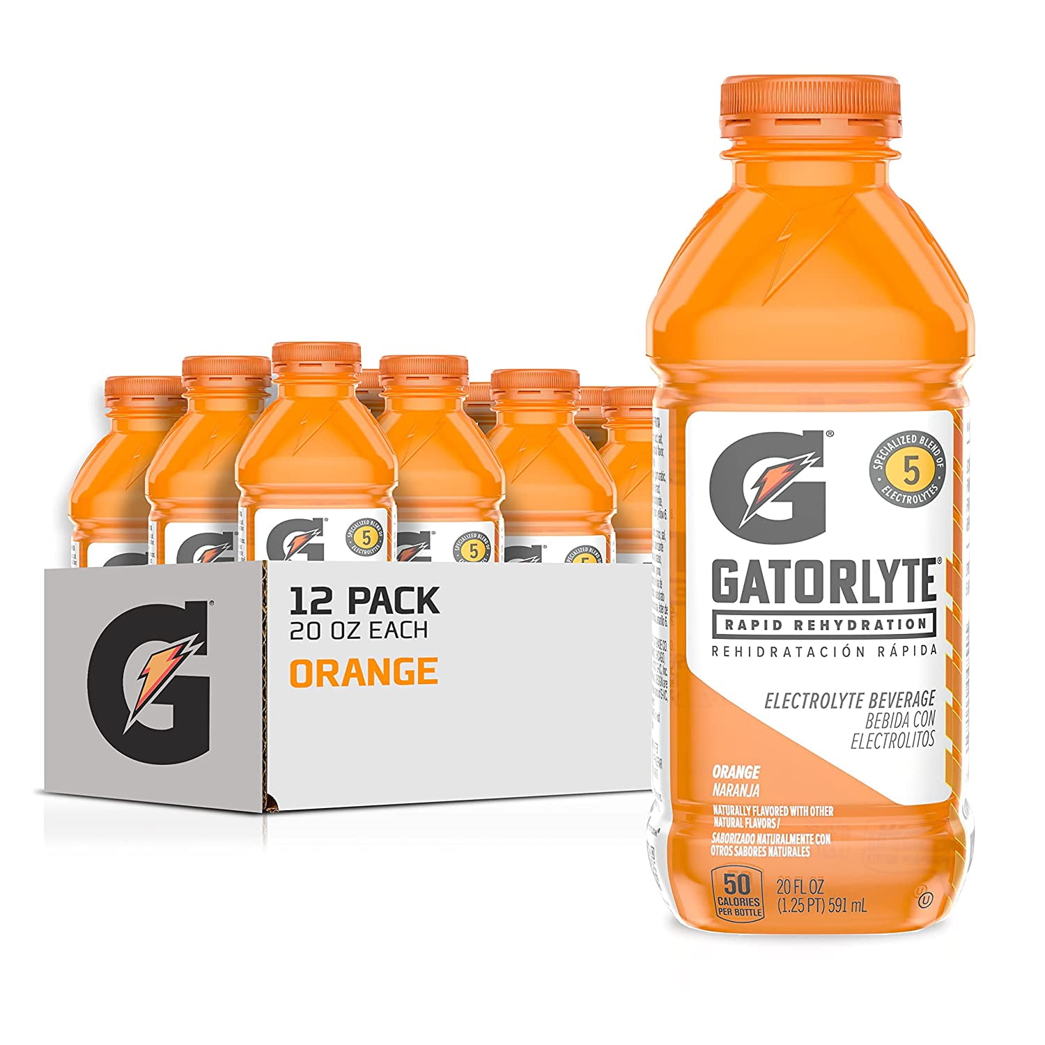 Buy Gatorlyte Rapid Rehydration Electrolyte Beverage, Orange, 20oz ...