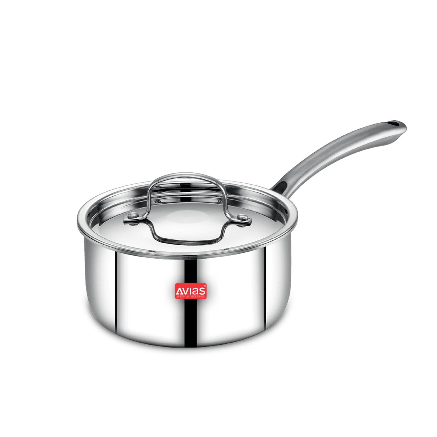 Avias Riara Triply Saucepan with Lid / 18 cm Stainless Steel Sauce Pan ...