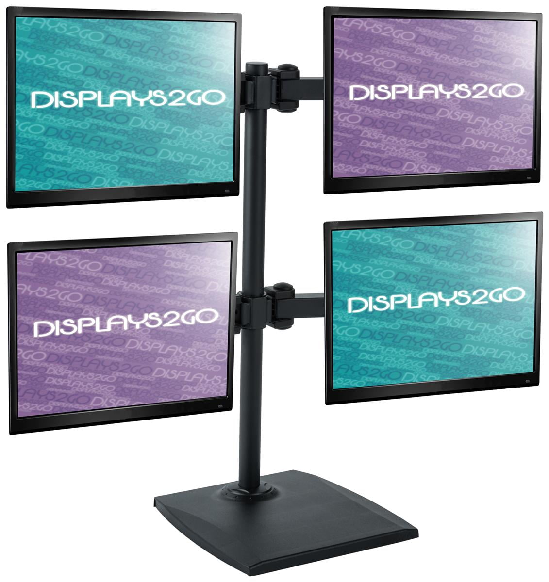 Displays2go LTMLTM27BB Quad Desktop Monitor Stand for 10-24" Screens ...