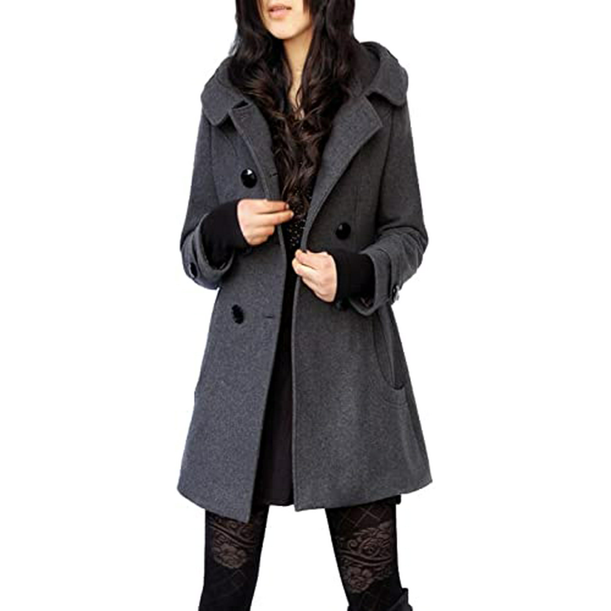 Click here for Zecatl Womens Warm Double Breasted Wool Pea Coat T... prices