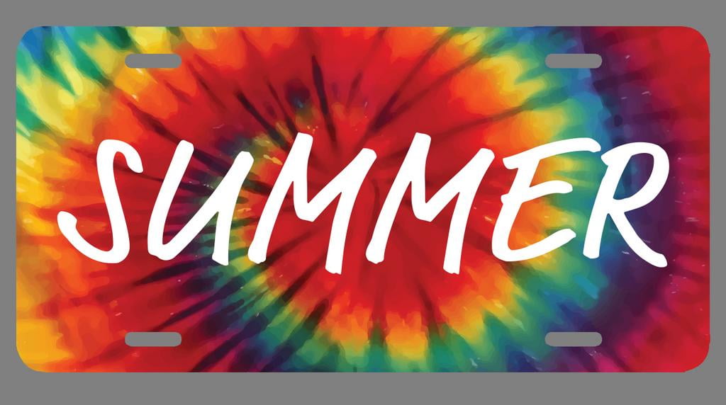 Summer Name Tie Dye Style License Plate Tag Vanity Novelty Metal | UV ...