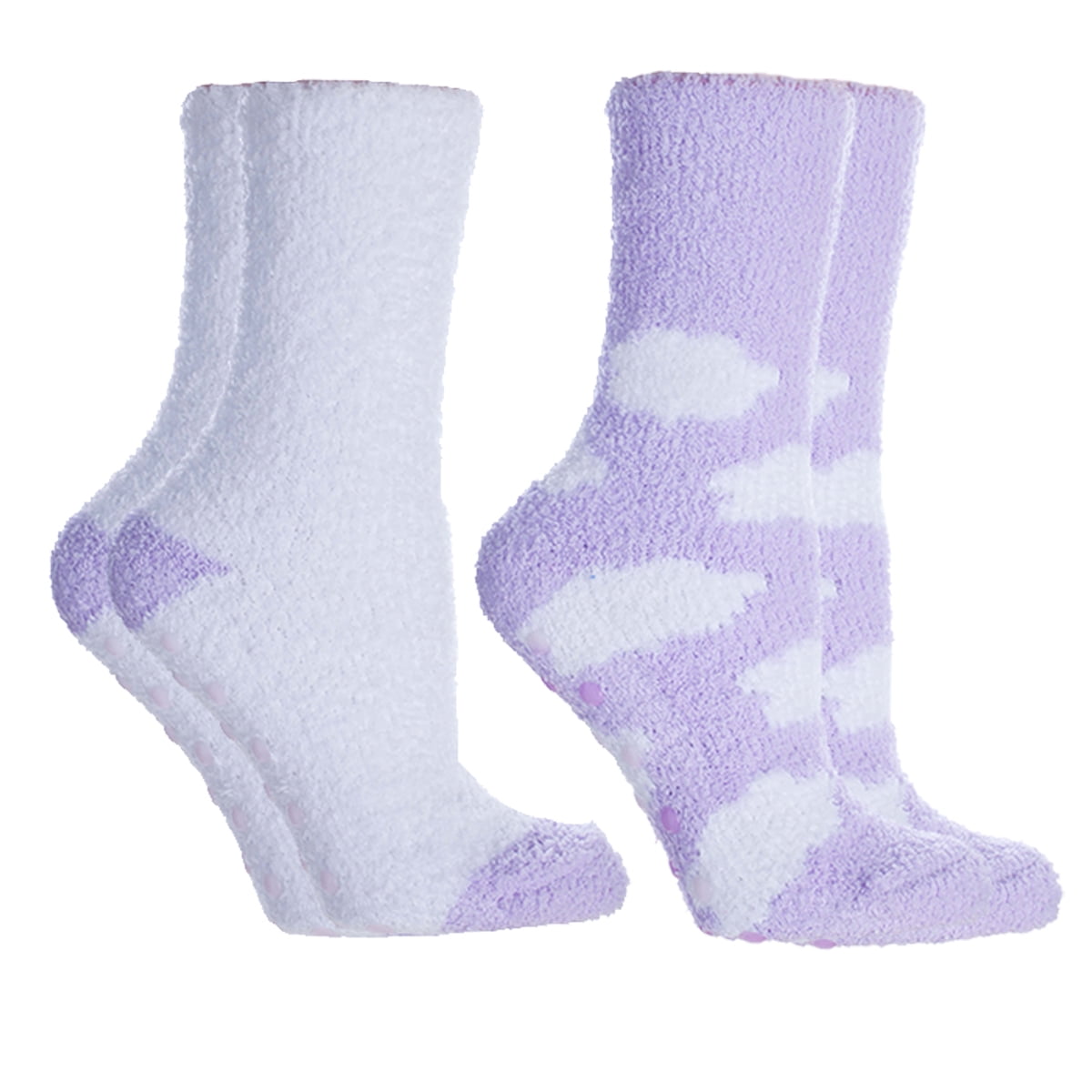 MinxNY Women's Lavender Infused Slipper Socks, 2-Pair Pack with ...