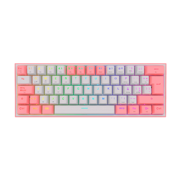 Teclado Gamer Redragon Fizz Pro Blanco/Rosa 60% Wireless | Bodega ...
