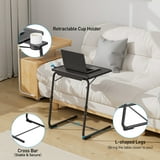 CHITOOMA Adjustable TV Tray Table with Cup Holders, Portable Dinner ...