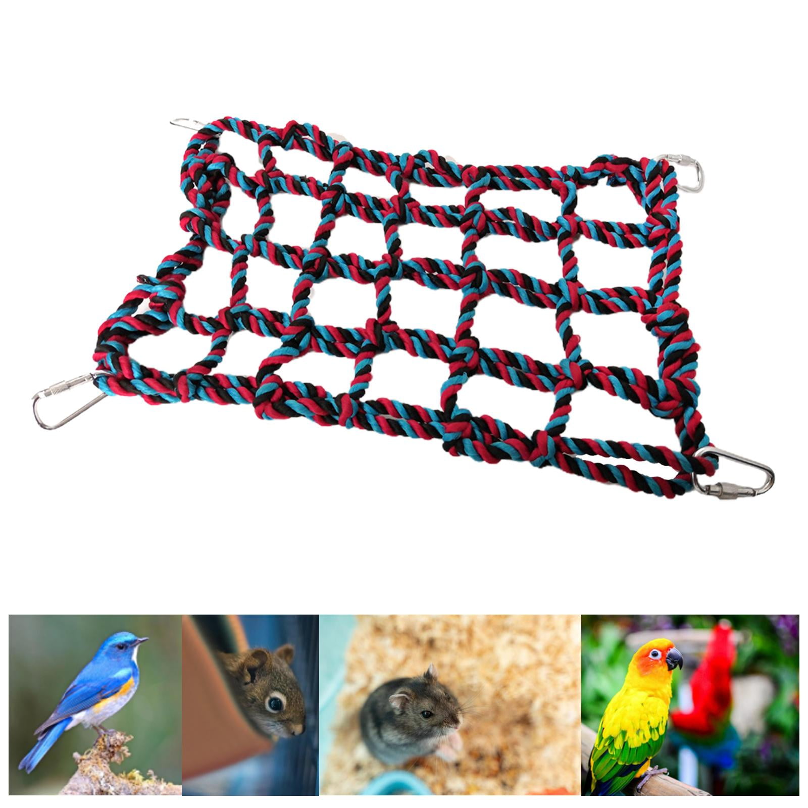 Thicken Pet Parrot Climbing Net Hanging Hammock Birds Swing Rope with ...