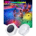 Solar Floating Pool Lights, 2 Pack RGB LED Lights with Remote, IP68 ...