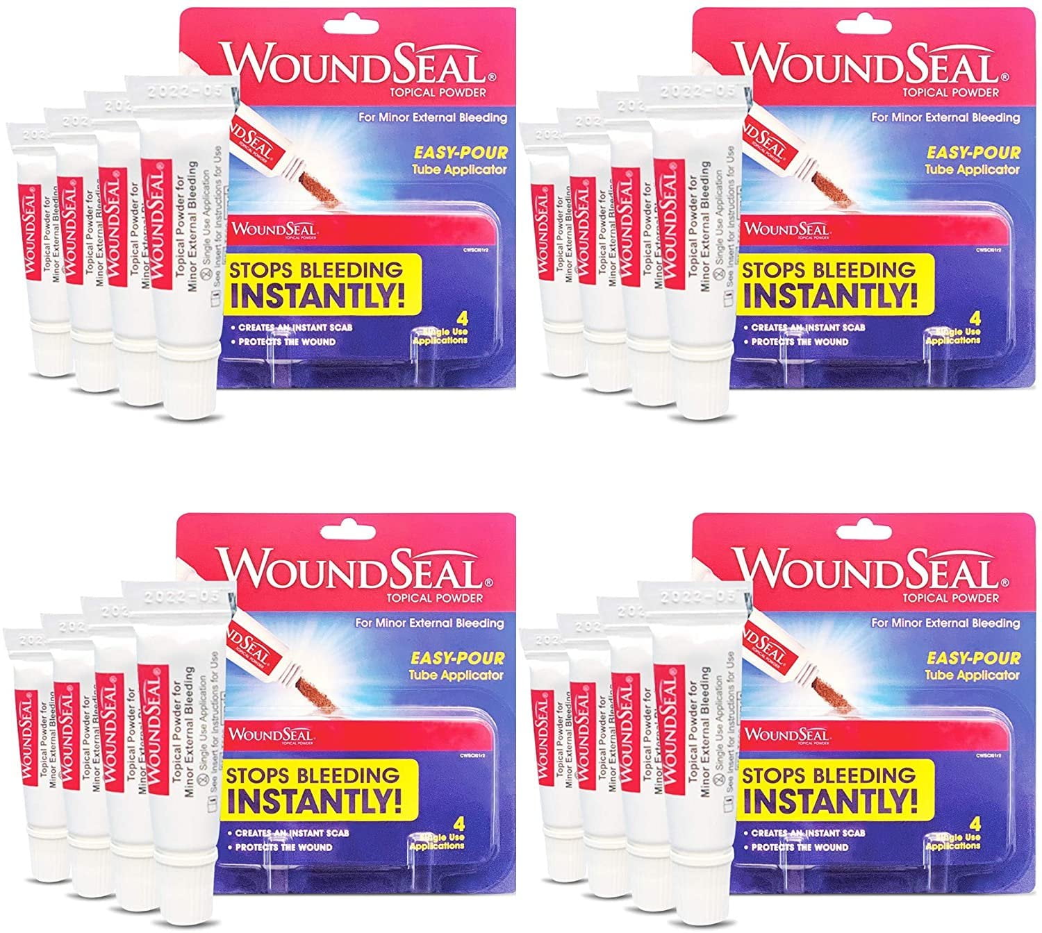 Wound Seal Powder Tube Applicator, Minor External Bleeding, 4 ct, Pack ...