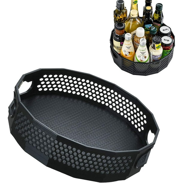 Turntable Cabinet Kitchen Organizer Spinning Storage Containers Non ...