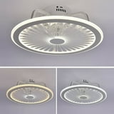 Wuzstar White Round Ceiling Fan with Light, 18.9" Remote Control LED ...