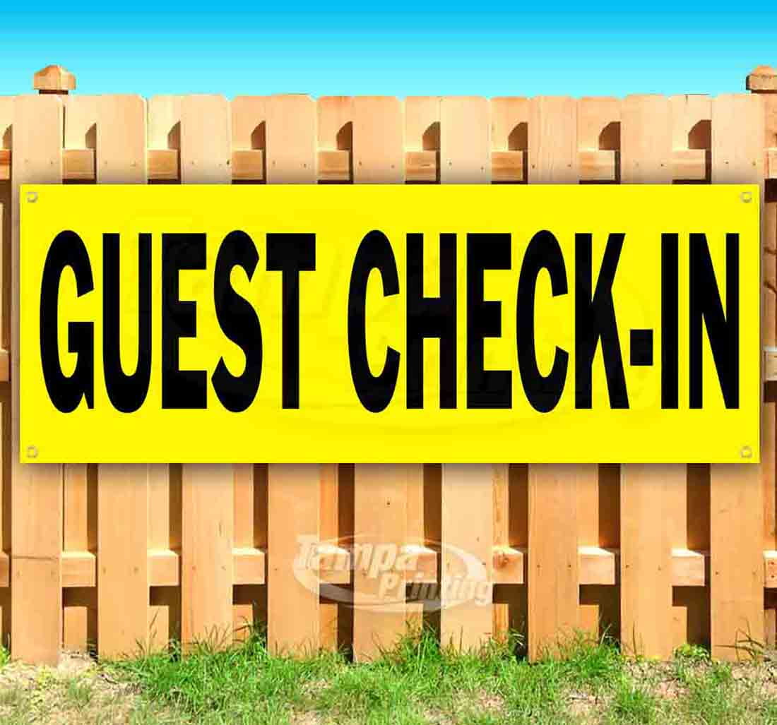 Guest Check-In 13 oz Vinyl Banner With Metal Grommets - Walmart.com