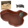 VBVC Reptile Water Dish Tortoise Habitat with Non-Slip Ramp Shallow ...