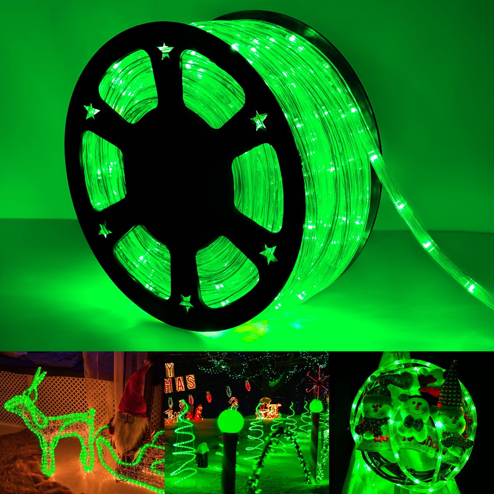 Luces LED tipo cuerda Jnaurb, 46 m, para exteriores, impermeables, 8 ...