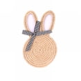 AUQ Easter Bunny Table Mats Set of 4 - Natural Flax Rope Woven ...